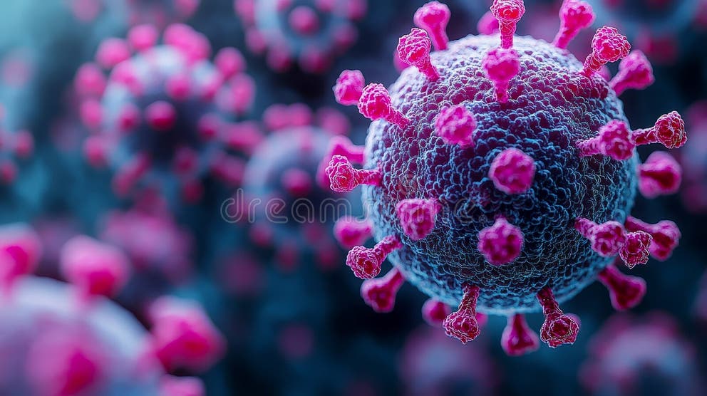 Virus under a microscope stock photo. Image of virology - 351973896