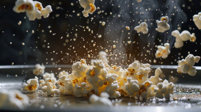 Burst of Popcorn in Mid-Air Capture Stock Image - Image of energy ...