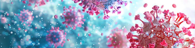 Close-up Visualization of Viruses in a Vivid Microscopic 3D Stock Image ...