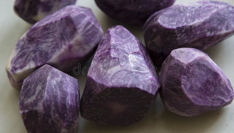 Close Up on Vitelotte Blue-violet Potato Stock Image - Image of ...