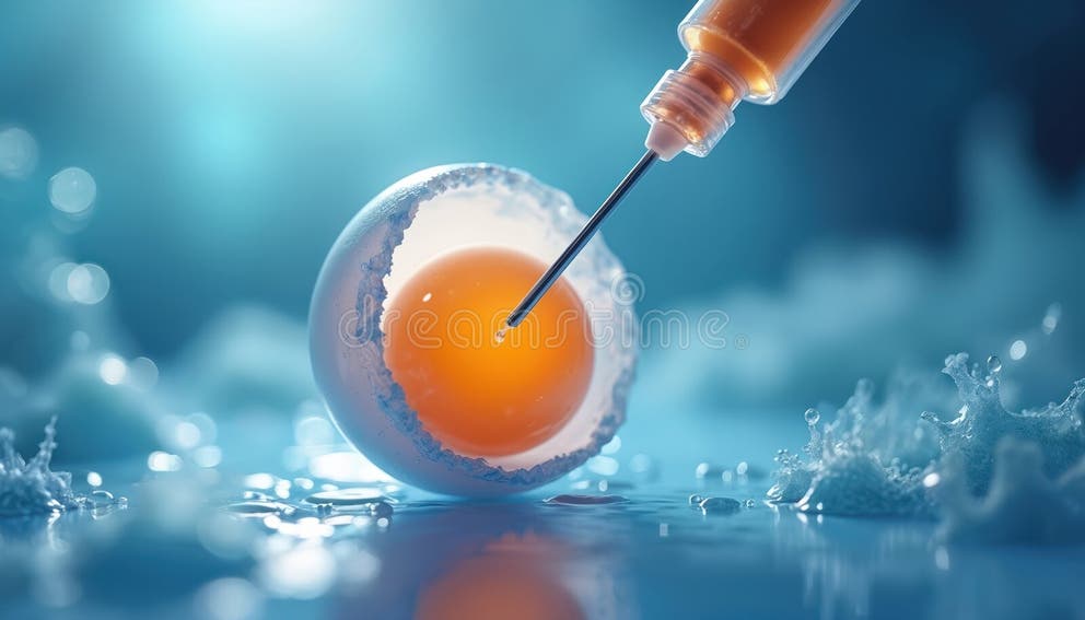 Close-up of in Vitro Fertilization Technique with Needle Injecting ...