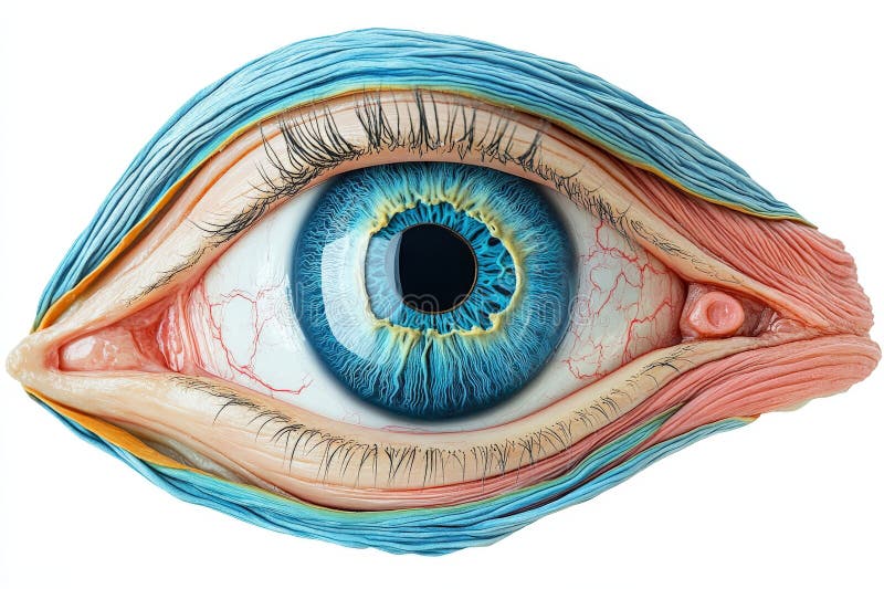 Close Up of a Vivid Human Eye Surrounded by Detailed Textures ...