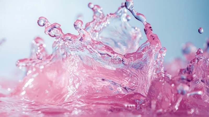 Pink Water Splash with Dynamic Motion Stock Photo - Image of flow ...
