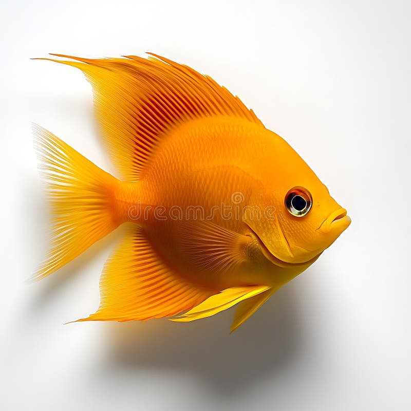 Vibrant Orange Fish Against a Simple White Background Stock Photo ...