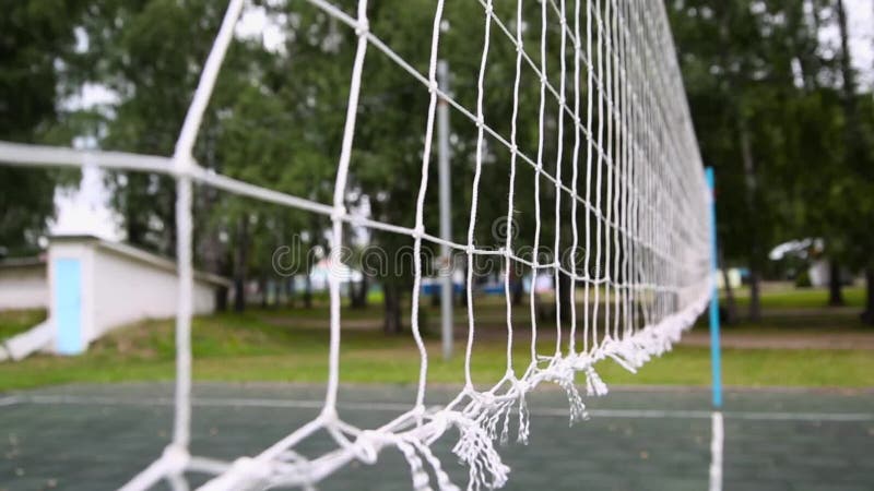 Volleyball Net Inside Lighted School Gym Hall with Stock Footage ...