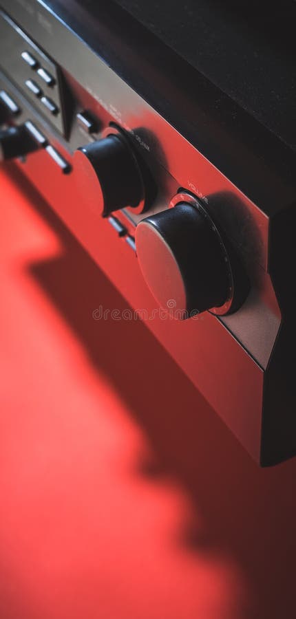Close-up of Volume Controls Panel. Audio Receiver Control Panel Stock ...