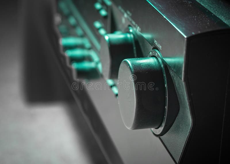 Close-up of Volume Controls Panel. Audio Receiver Control Panel ...