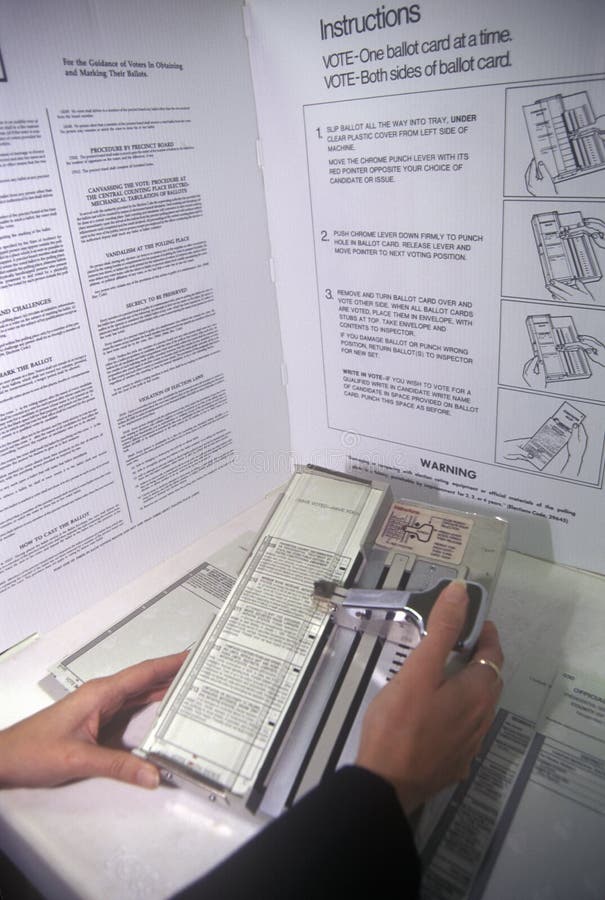Close-up of a Voting Booth with Ballots Editorial Stock Photo - Image ...
