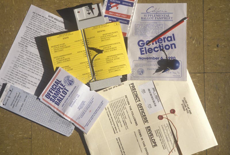 Close-up of a Voting Booth with Ballots Editorial Stock Photo - Image ...