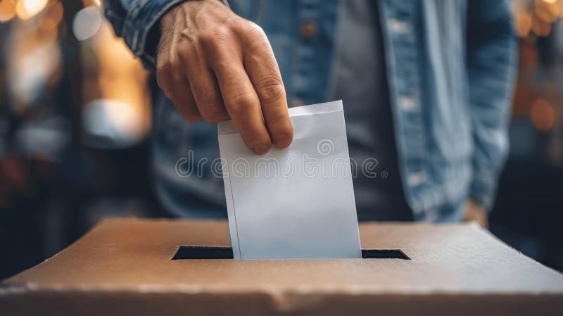 A Close Up of Voting: a Hand Casting a Ballot during Elections Stock ...