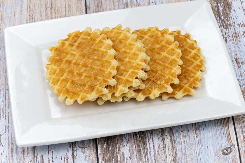 Close-up wafers on a plate stock photo. Image of breakfast - 224959392