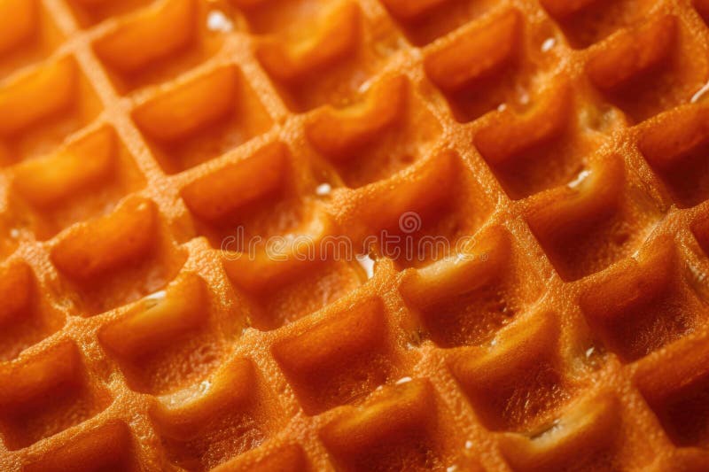 Close-up of Waffle Texture, Highlighting Its Crispiness Stock Image ...
