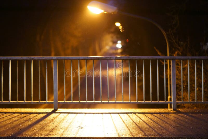 Bridge Railing in the Evening Light Stock Photo - Image of concrete ...