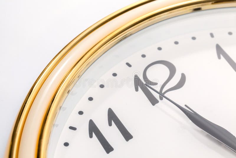 Wall Clock and Time is Twelve Stock Image - Image of pressure, design ...