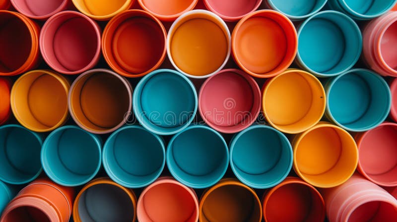 A Close-up of a Wall of Colorful Circular Tubes Stock Photo - Image of ...