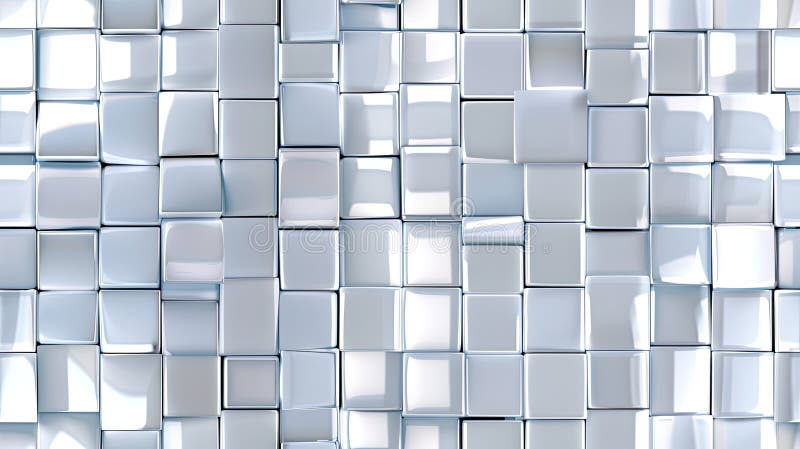 Close-up of a Wall Covered in White 3D Square Tiles Creating a Pattern ...