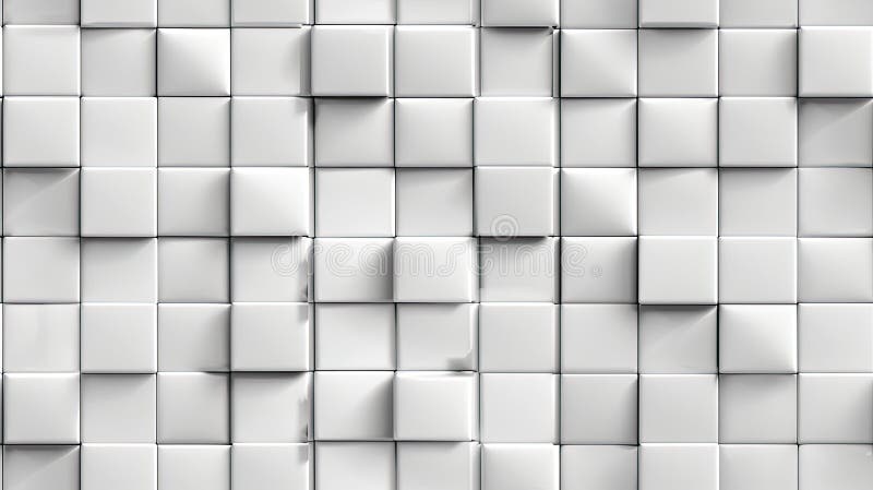 Close-up of a Wall Covered in White 3D Square Tiles Creating a Pattern ...