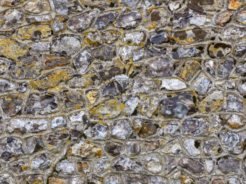 Close Up of a Wall Made of Small Flint Stones Stock Image - Image of ...