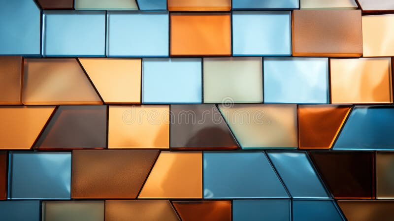 A Close Up of a Wall Made Out of Many Different Colored Tiles, AI Stock ...
