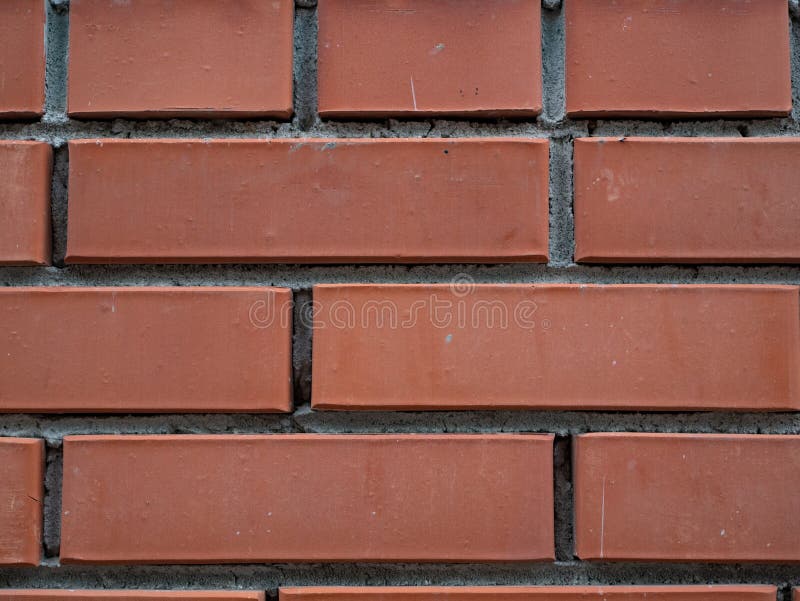 Close Up of Wall Made of Symmetrical Red Bricks Stock Photo - Image of ...