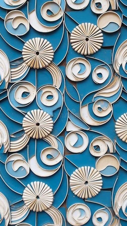 A Close Up of a Wall with Many Different Designs on it. Generative AI ...