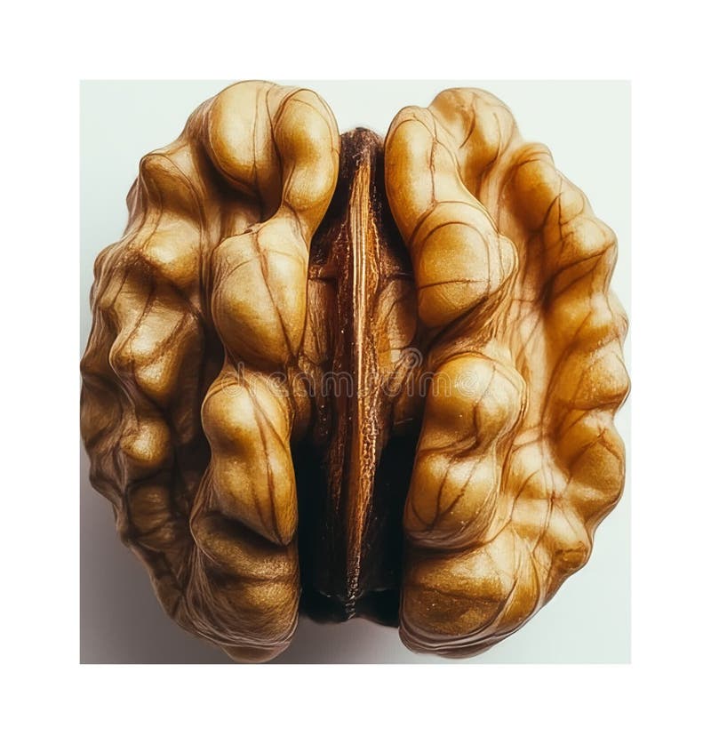 Close-up of a Walnut Kernel in Shell, Detailed Texture, Natural Food ...