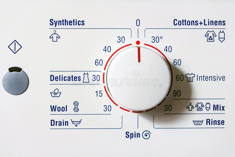 Close Up Washing Machine Dial Stock Image - Image of industry, control ...