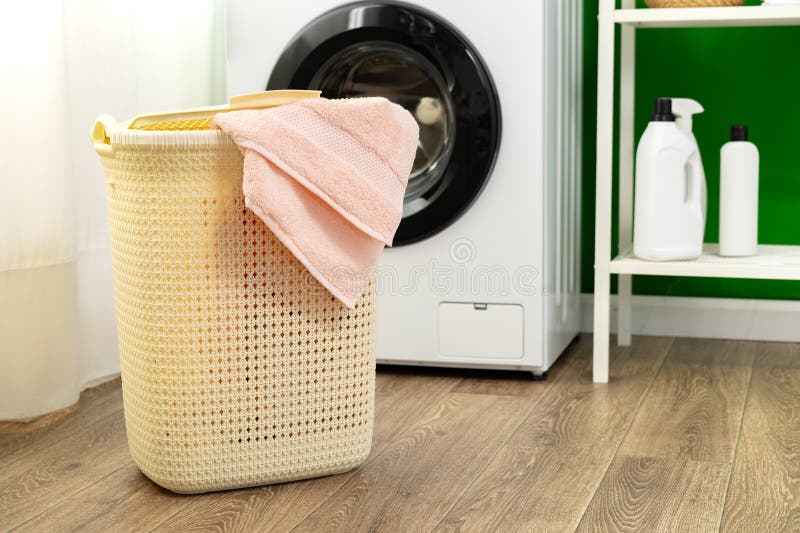 Close Up of Washing Machine in a Laundry Room Stock Photo - Image of ...