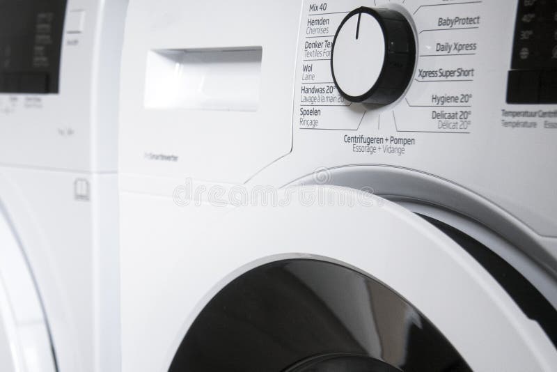 Close-up of a Washing Machine Stock Photo - Image of indoors, power ...