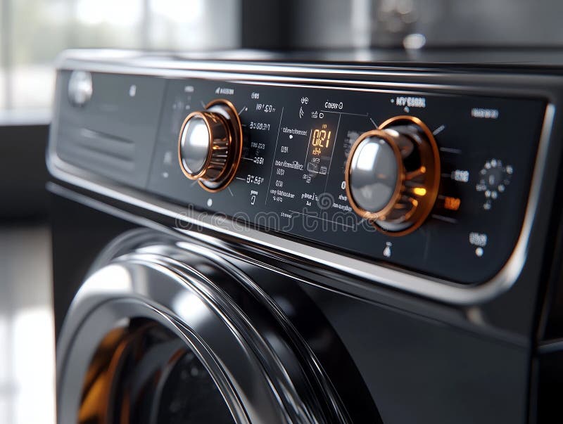 Close-up of a Washing Machines Control Panel Stock Illustration ...