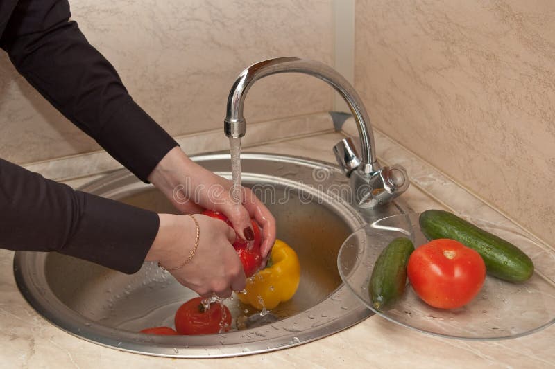 Washing vegetables stock photo. Image of nourishment - 27773964
