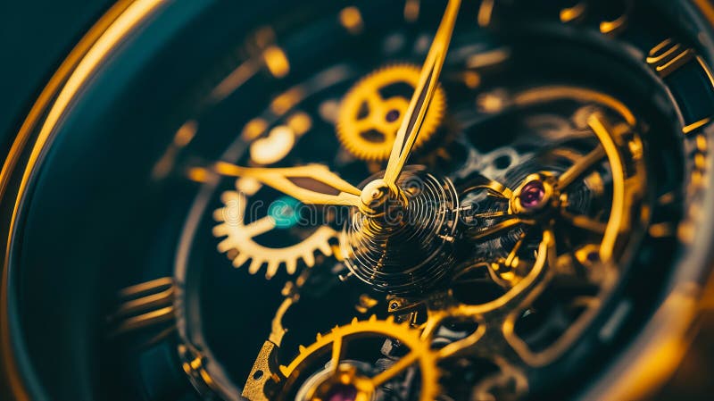 A Close Up of a Watch with a Gold Watch Face Stock Photo - Image of ...