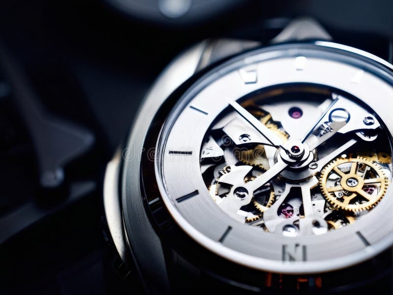 Close Up of Watch with a Metal Handle Stock Illustration - Illustration ...