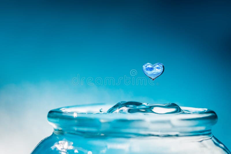 Heart Shape Water Drop. Save and Love Water Concept Stock Photo - Image ...