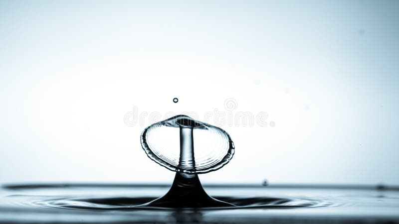 Close-up of a Water Drop Falling on Water Surface Stock Image - Image ...