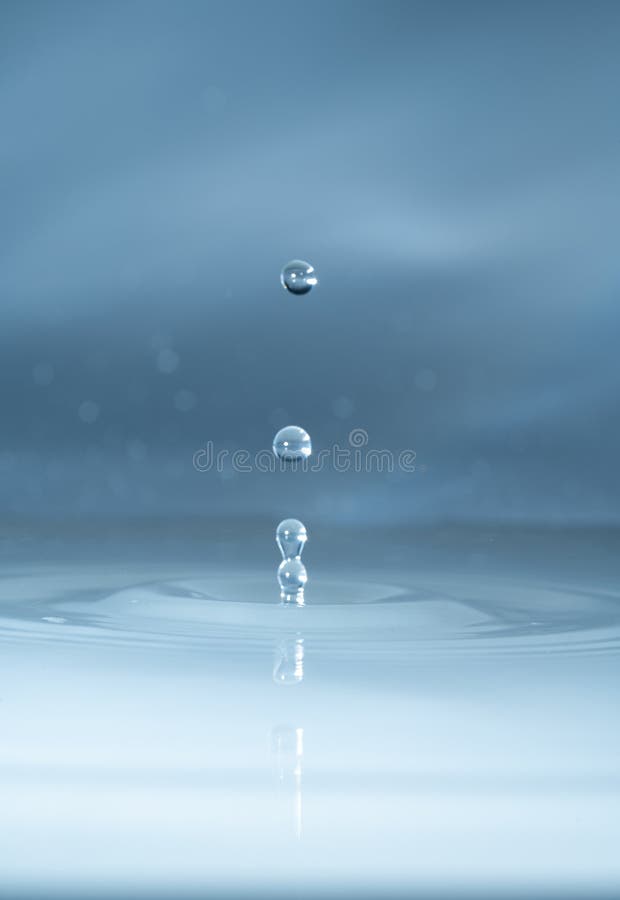 Close-up of a Water Drop and Splash Background, Small Impact Causes Big ...