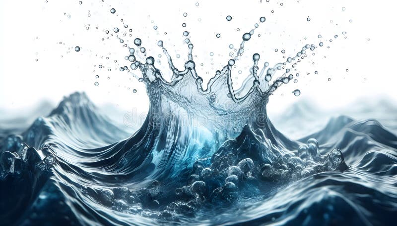 Close-up Water Drop Splash on White Background Stock Image - Image of ...