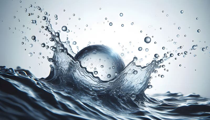 Close-up Water Drop Splash on White Background Stock Image - Image of ...