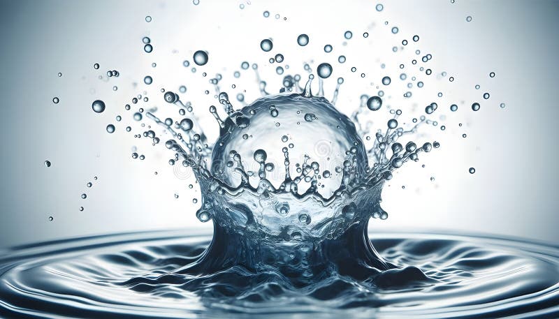 Close-up Water Drop Splash on White Background Stock Image - Image of ...