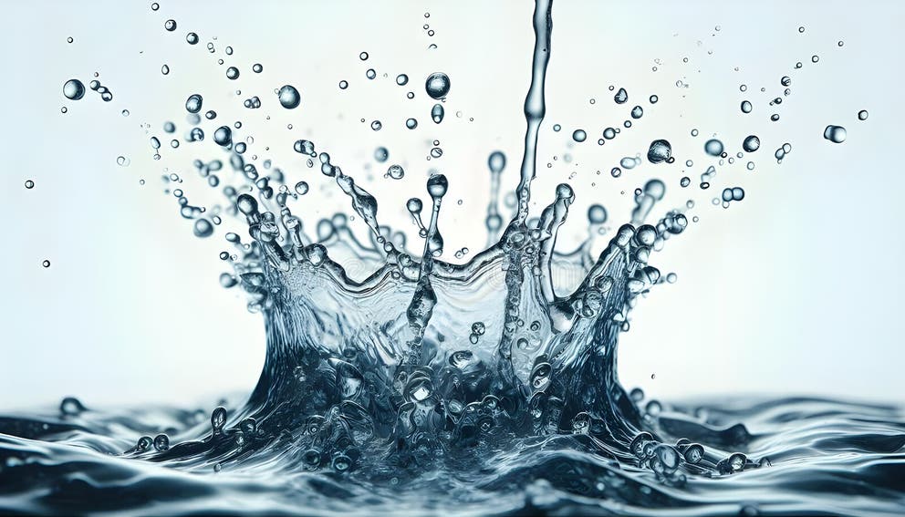 Close-up Water Drop Splash on White Background Stock Photo - Image of ...