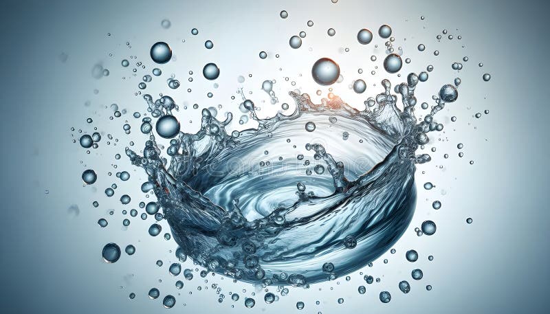 Close-up Water Drop Splash on White Background Stock Illustration ...