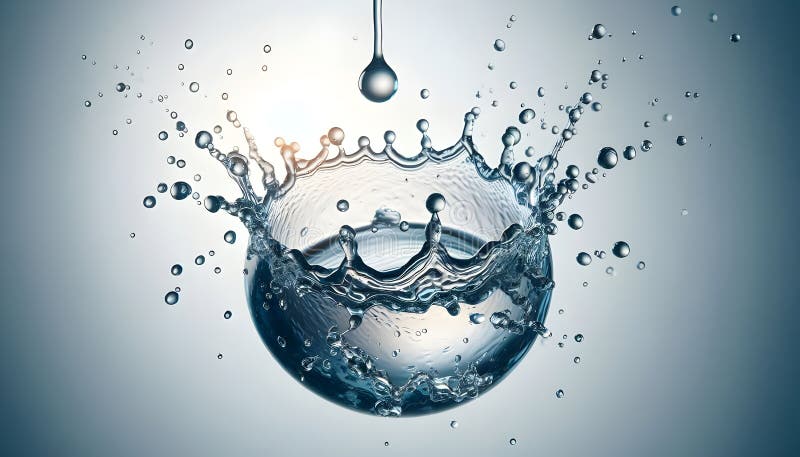 Close-up Water Drop Splash on White Background Stock Image - Image of ...