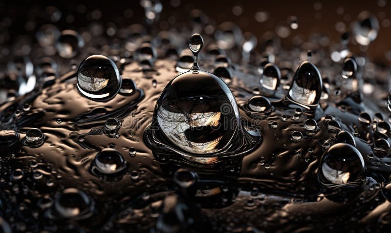 A Close Up of a Water Droplet with a Black Background Stock ...
