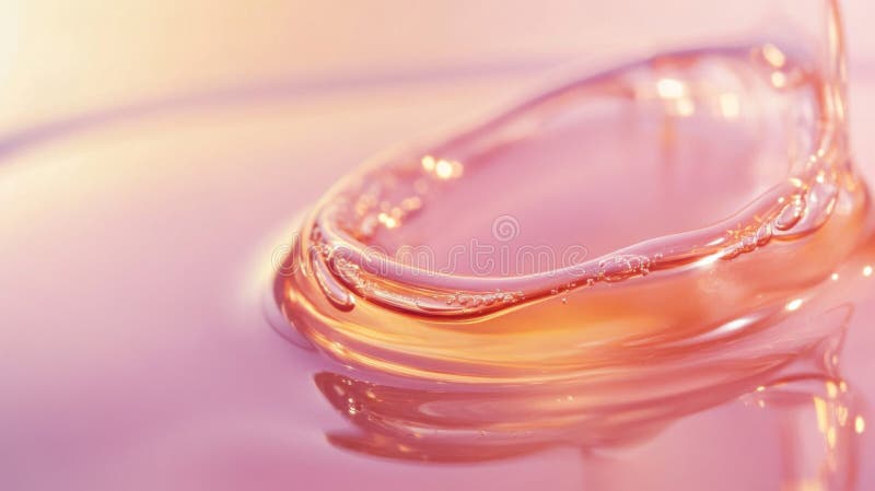 Close-up of a Water Droplet Splashing in a Pink Liquid Stock ...