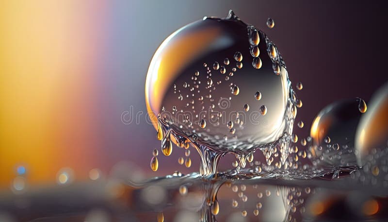 A Close Up of a Water Droplet on a Surface Stock Illustration ...