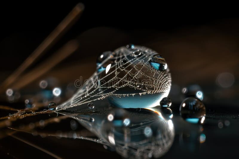 A Close Up of a Water Droplet on a Table Stock Illustration ...