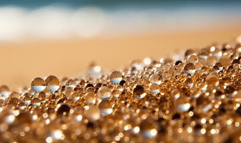 Close Up of Water Droplets on a Beach Stock Illustration - Illustration ...