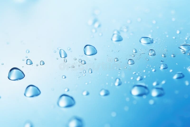 Close Up Water Droplets Blue Surface Suitable Backgrounds Stock Photos ...