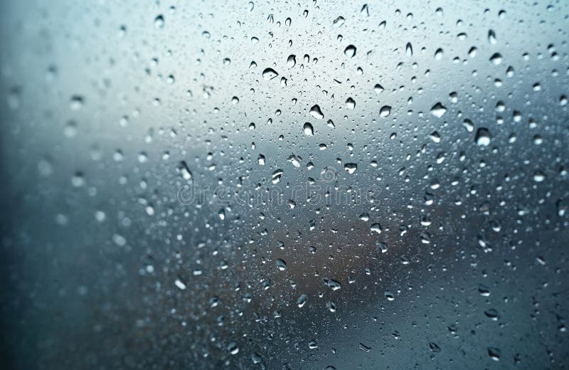 Close-up of Water Droplets on Glass Surface. Rain Condensation on the ...