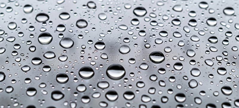 Close-up of Water Droplets on a Smooth Surface. Concept of Moisture ...